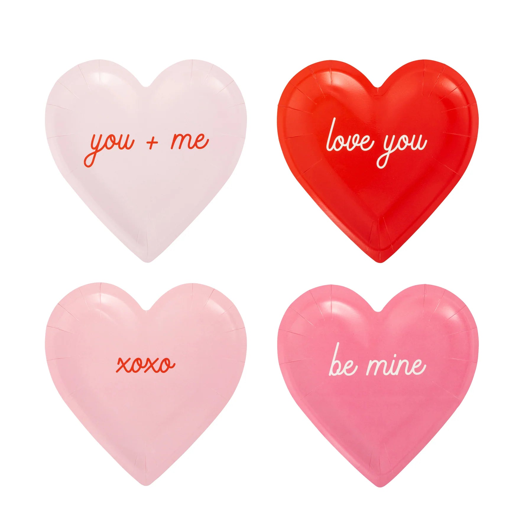 Conversation Heart Shaped Plate Set, 8 Plates – Eastern Sequoia