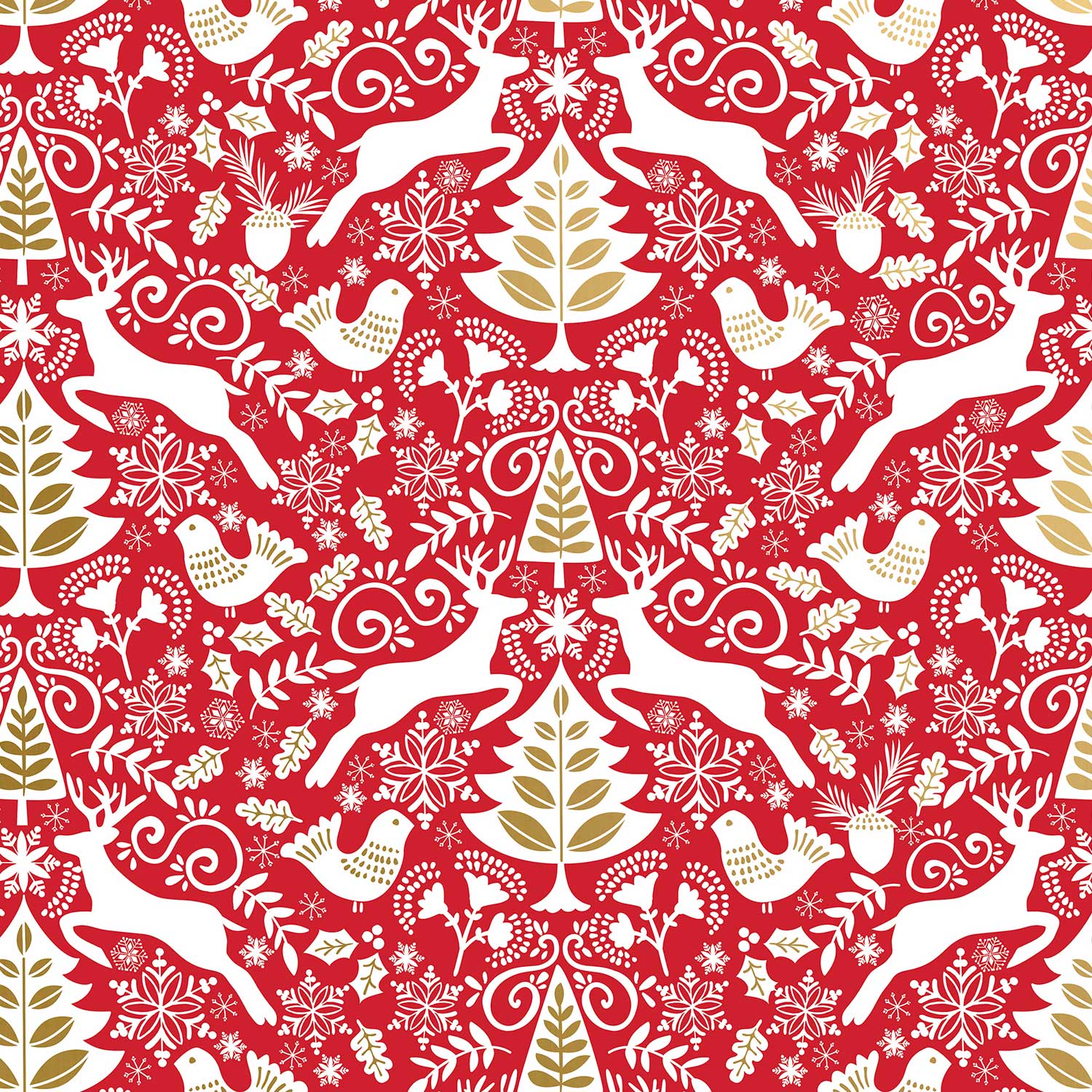 Red Scandanavian Christmas Gift Wrap, 10 ft x 30" – Eastern Sequoia