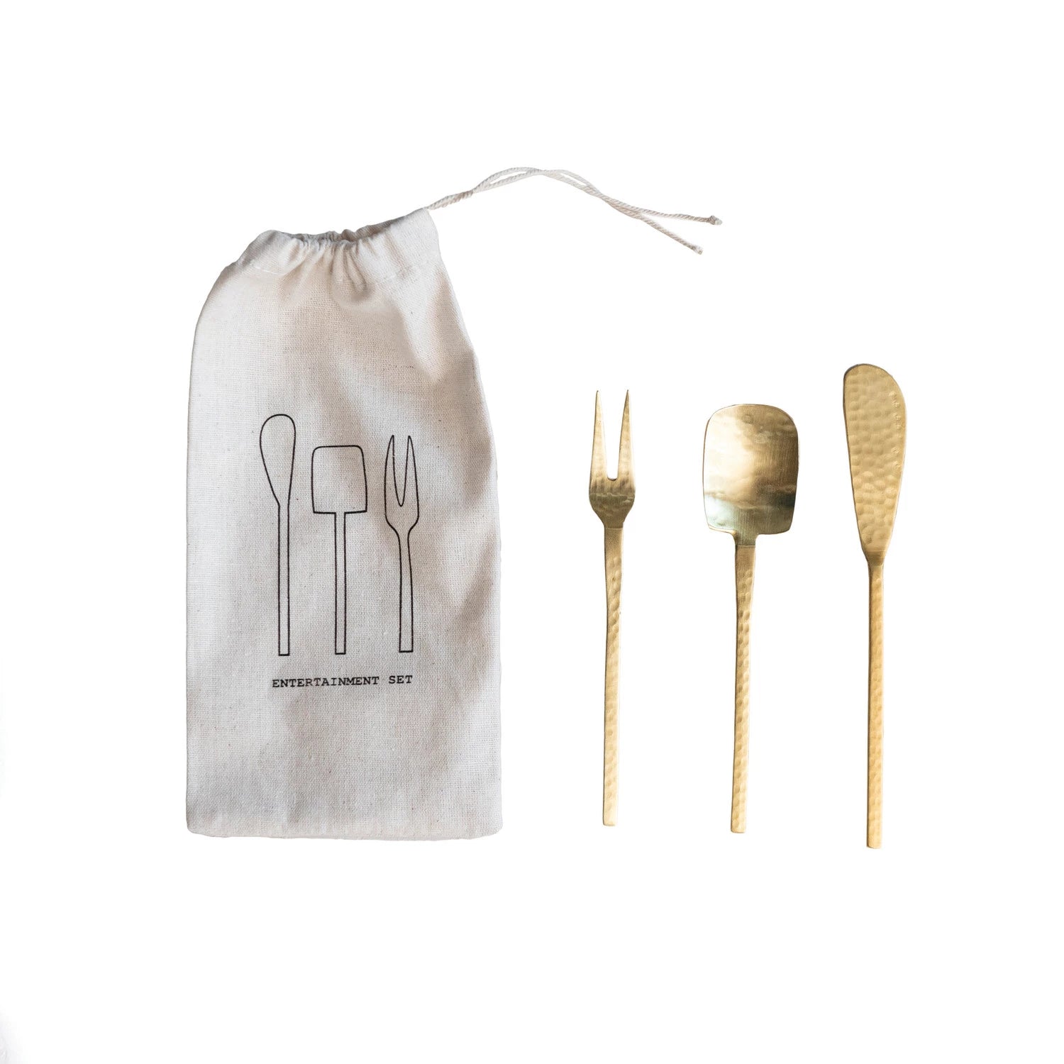 Gold Hammered Stainless Appetizer Utensil Set – Eastern Sequoia